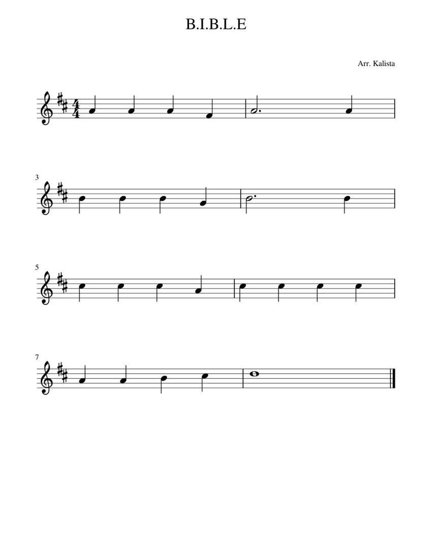 BIBLE Sheet music for Piano (Solo) Easy | Musescore.com