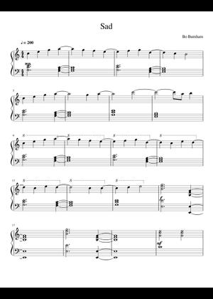 Sad - Bo Burnham Sheet Music for Piano (Solo) | MuseScore.com