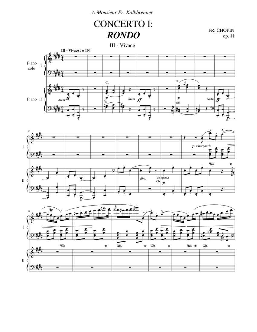 Chopin - Piano Concerto No. 1 In E Minor: III - Rondo Vivace (Piano ...