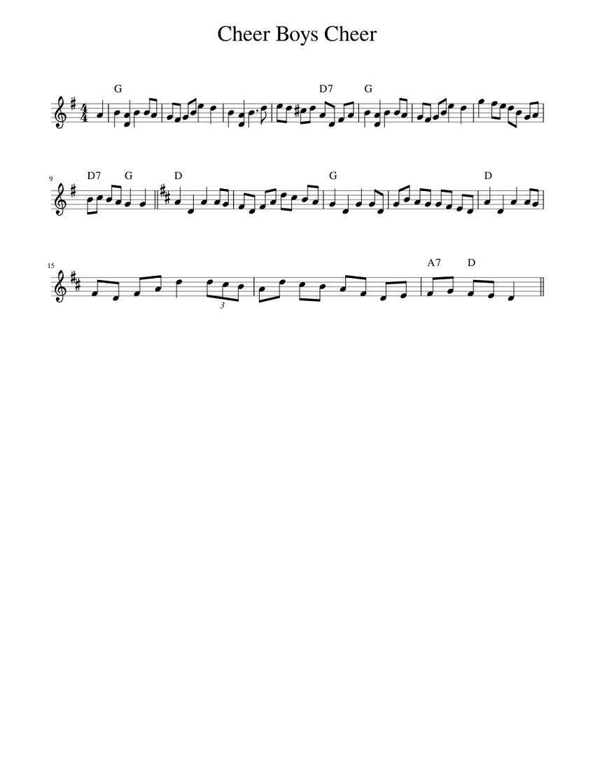 Cheer Boys Cheer Sheet Music for Piano (Solo) Easy | MuseScore.com