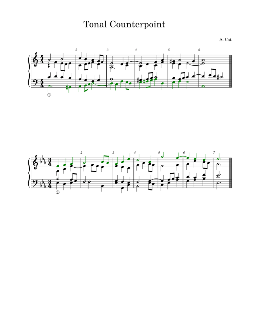Tonal Counterpoint Exercises Sheet music for Organ (Solo) | Musescore.com