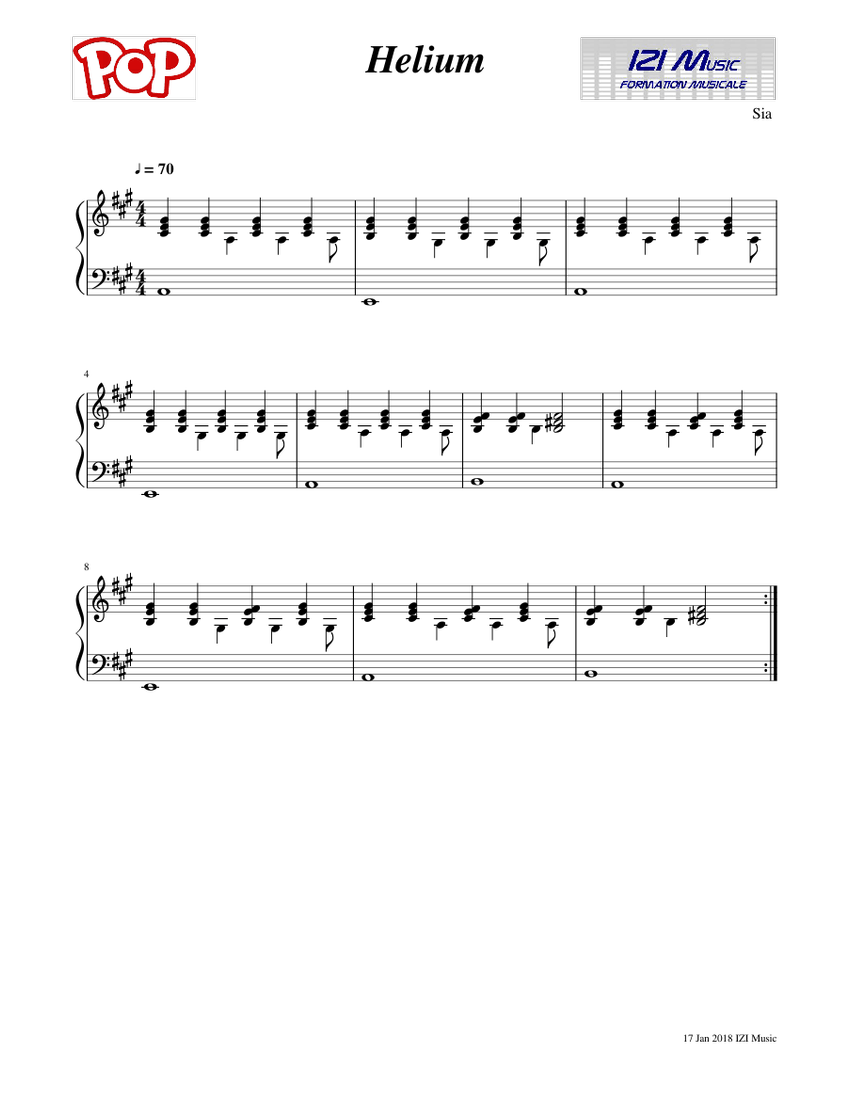 Helium Sheet music for Piano (Solo) | Musescore.com