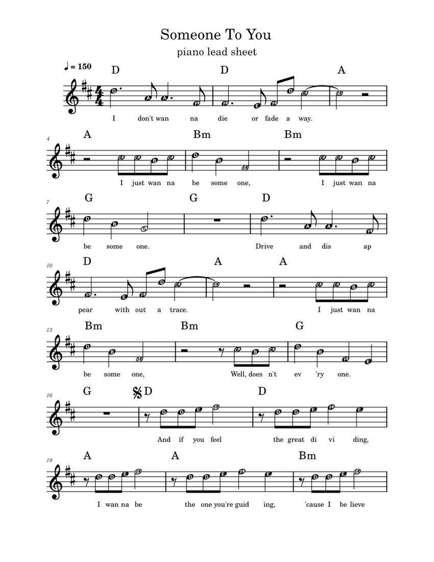 Somebody To You – Banners Sheet music for Piano (Solo) Easy | Musescore.com