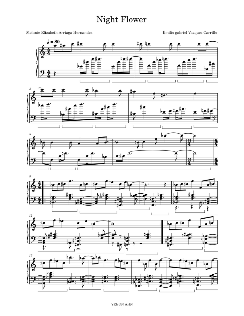 Night Flower Sheet Music for Piano (Solo) | MuseScore.com