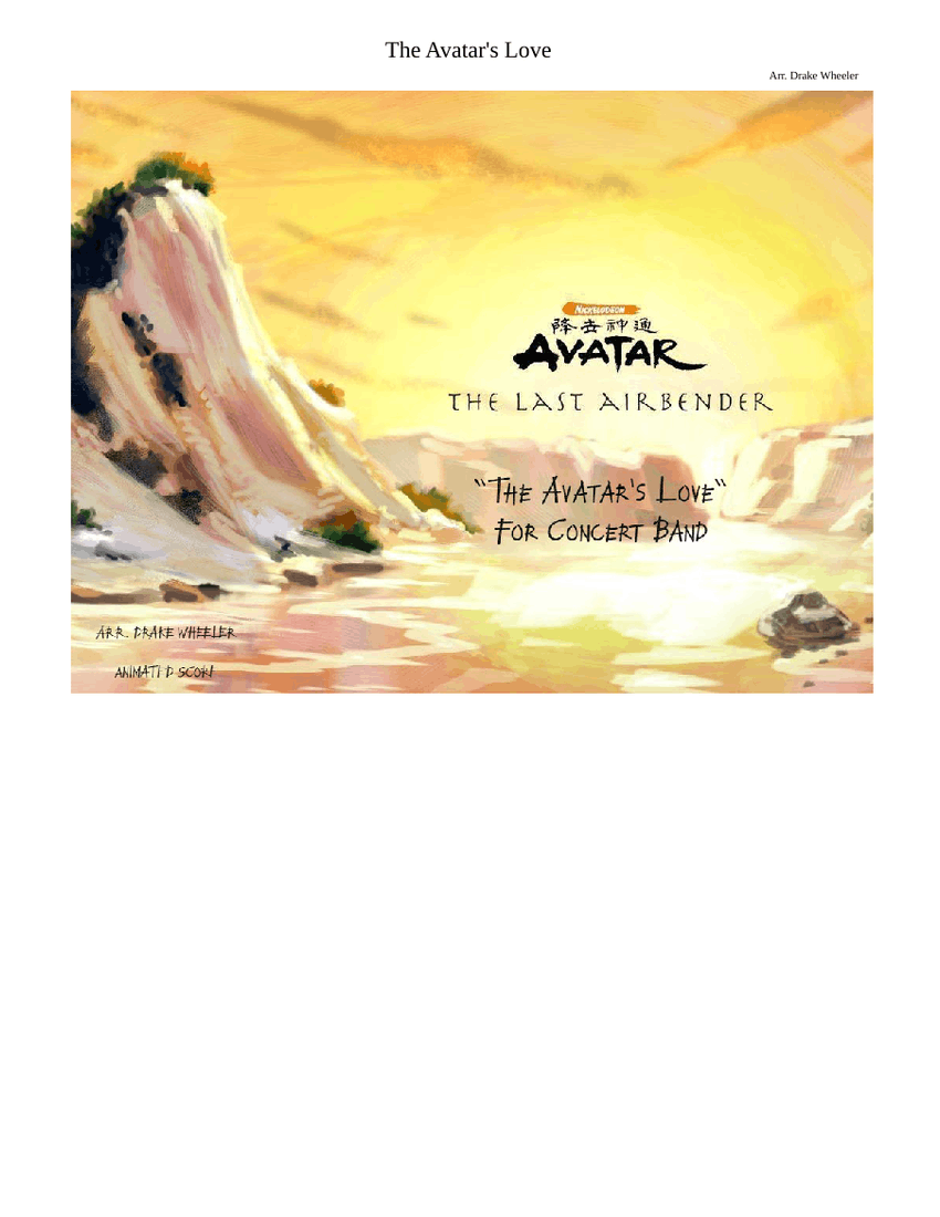 ATLA - The Avatar's Love For Concert Band - Drake Wheeler Sheet Music ...