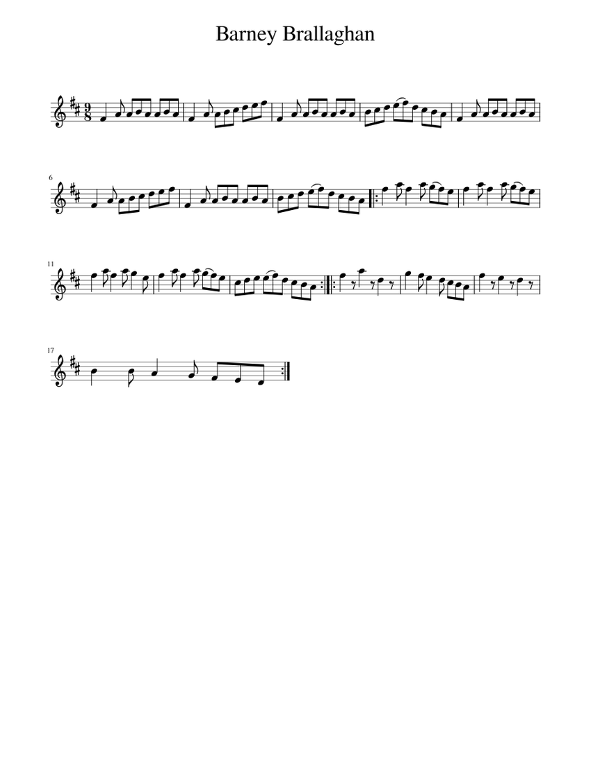 Barney Brallaghan Sheet music for Piano (Solo) Easy | Musescore.com