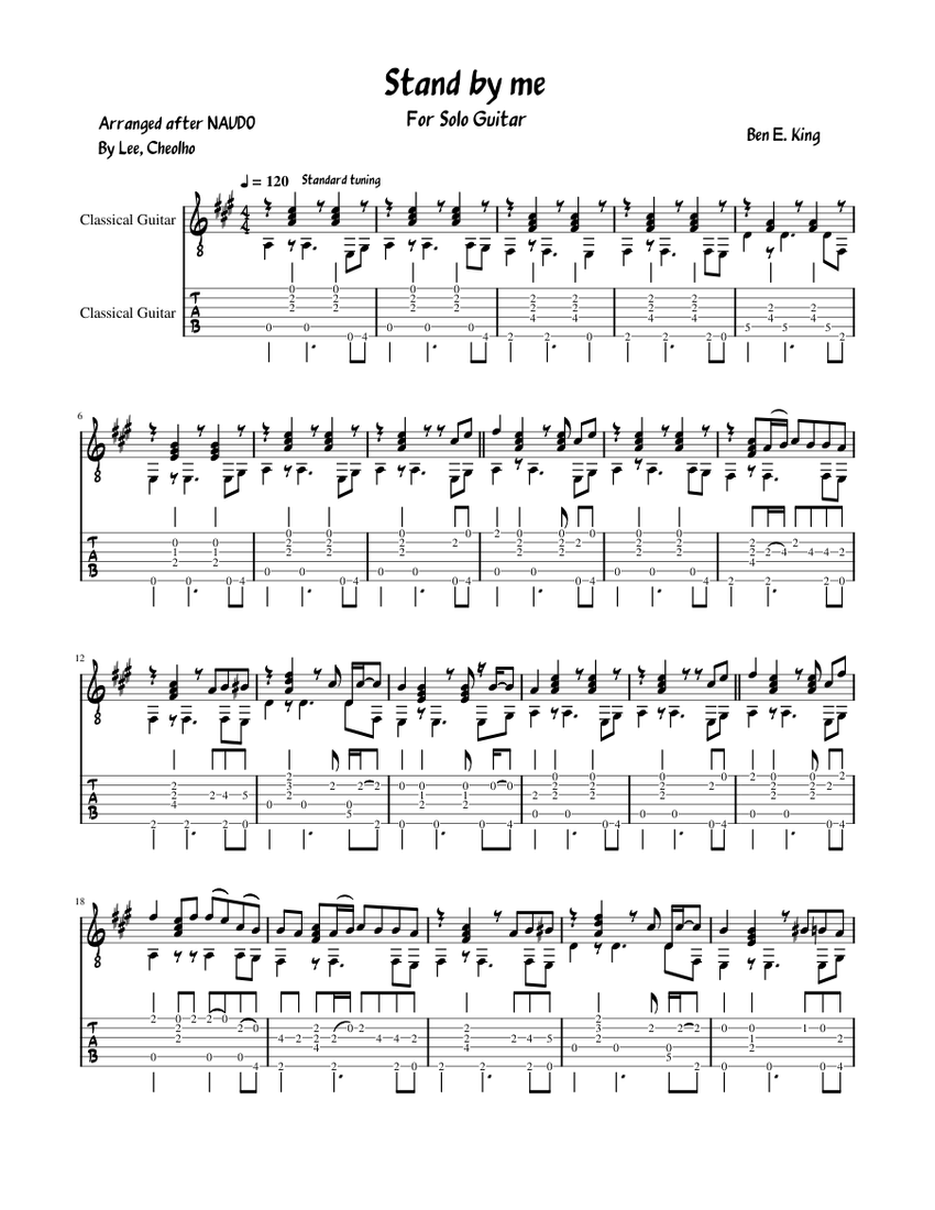 Stand_by_me (Standard Tuning) Sheet music for Guitar (Mixed Duet ...