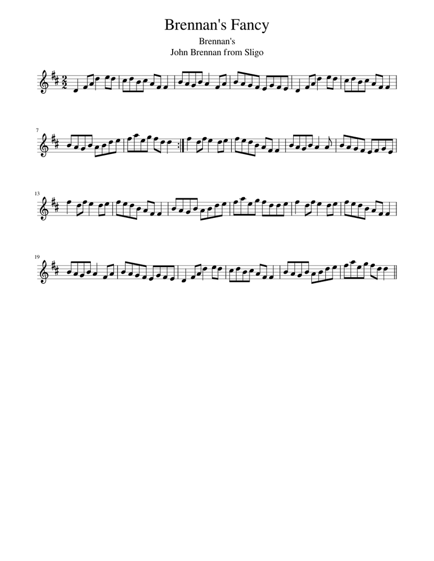 Brennan's Fancy Sheet music for Piano (Solo) Easy | Musescore.com
