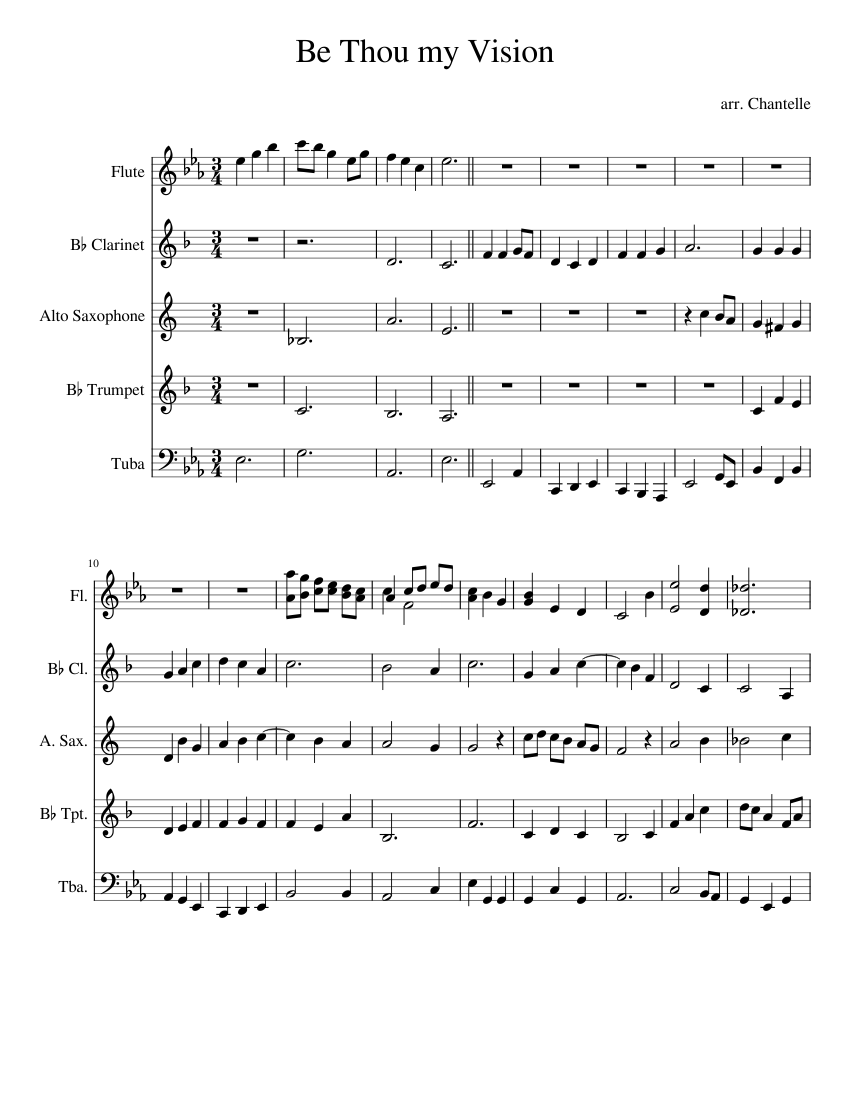 Be_Thou_my_Vision Sheet music for Tuba, Flute, Clarinet in b-flat ...