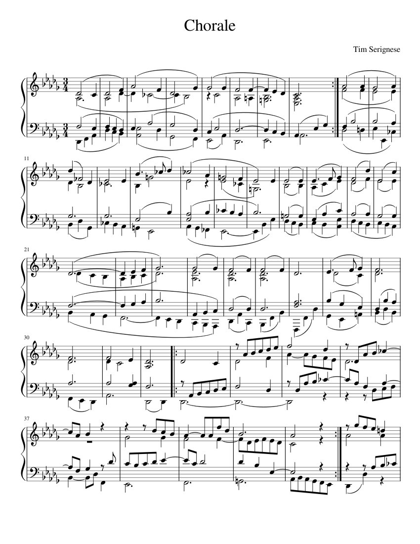 Chorale/Aria and 1st variation. WIP Sheet Music for Piano (Solo) easy ...