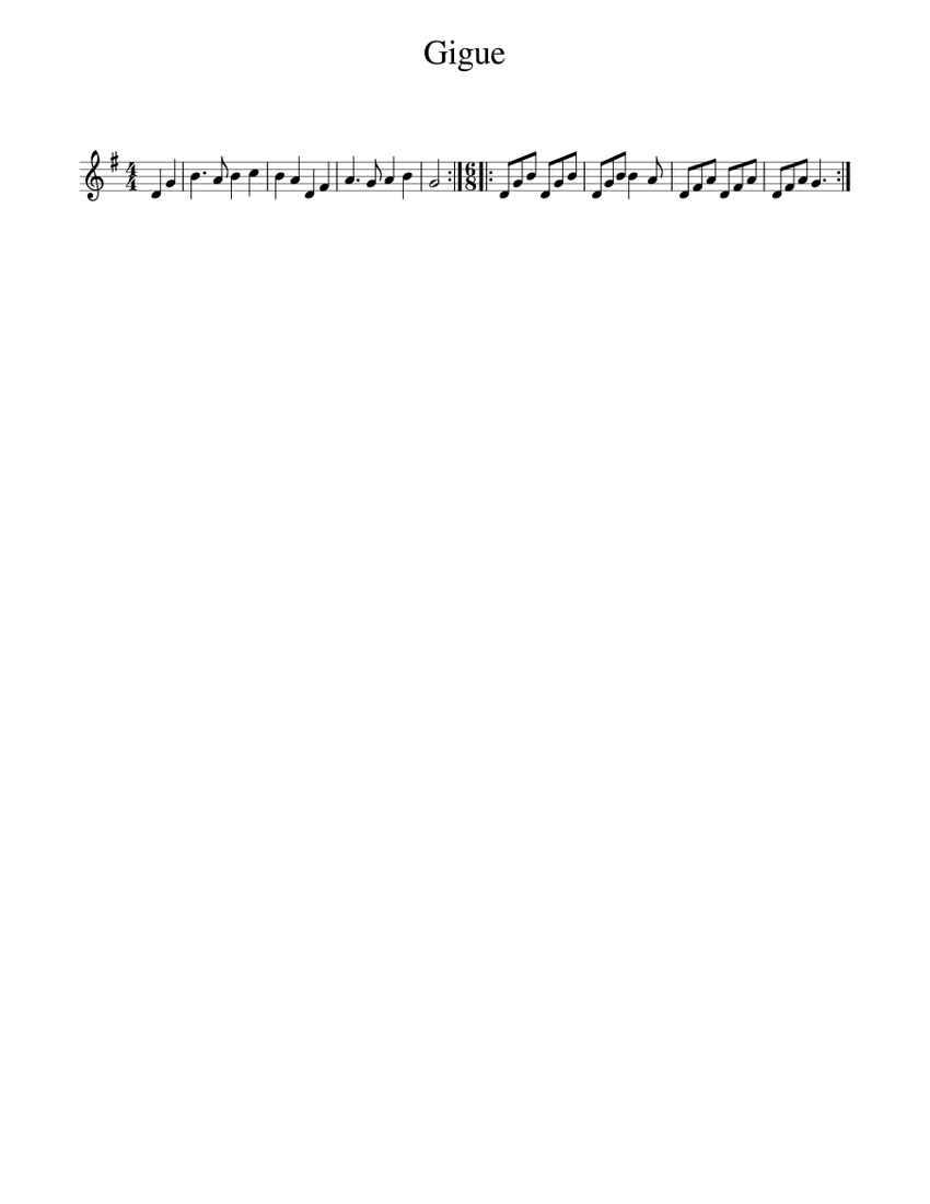 Gigue Sheet music for Piano (Solo) Easy | Musescore.com