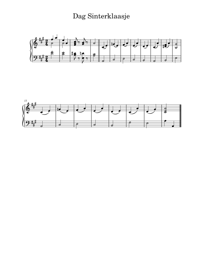 Dag sinterklaasje – Sinterklaas Sheet Music for Piano (Solo) easy ...