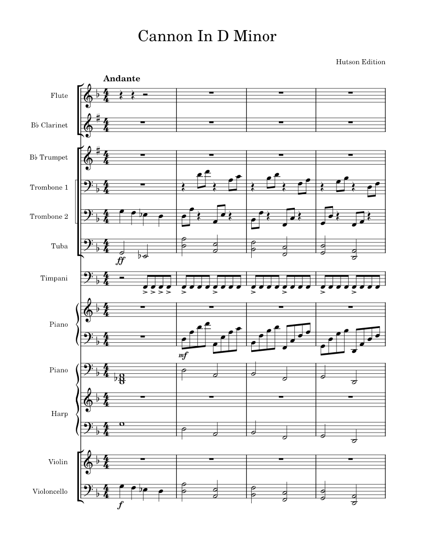 Cannon In D Minor – Thomas Bergersen Cannon In D Minor Sheet music for ...