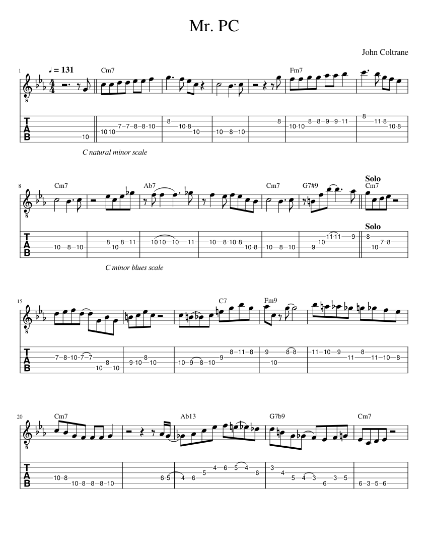 Mr.PC Sheet music for Guitar (Solo) | Musescore.com