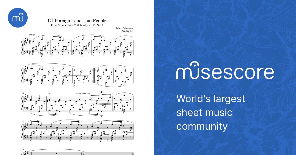 Schumann - Of Foreign Lands and People Sheet Music for Piano (Solo ...