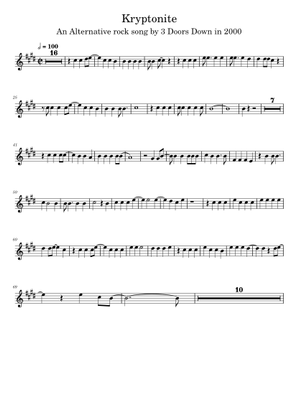 Kryptonite Sheet Music Doors Down Easy Guitar Tab Mailnapmexicocommx
