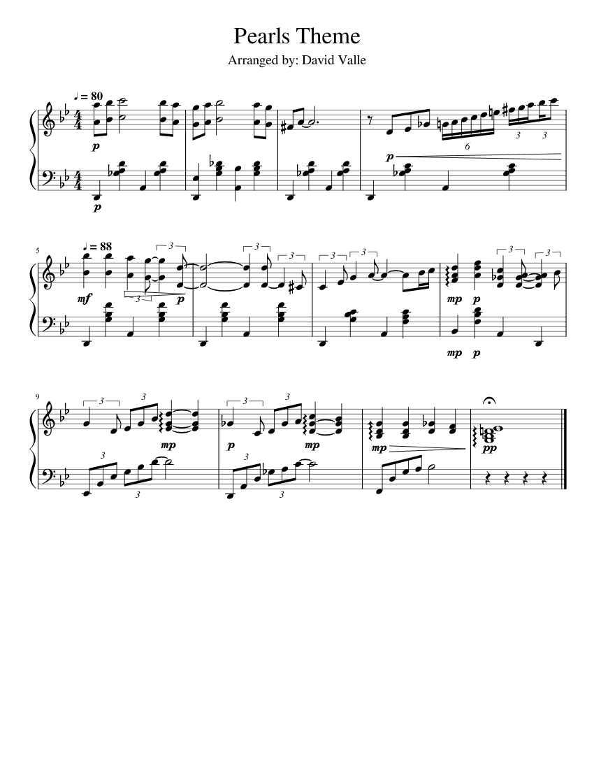 Pearls_Theme Sheet music for Piano (Solo) | Musescore.com