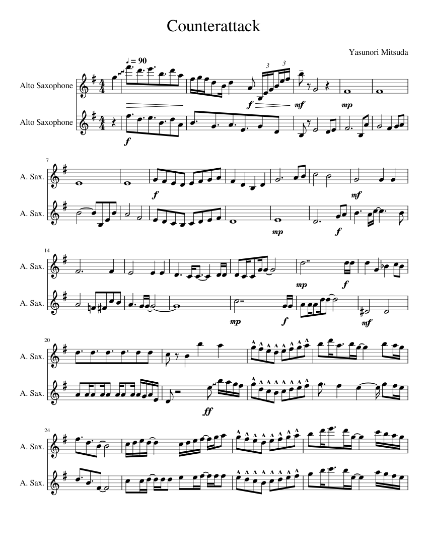 Counterattack Sheet Music for Saxophone alto (Woodwind Duet ...