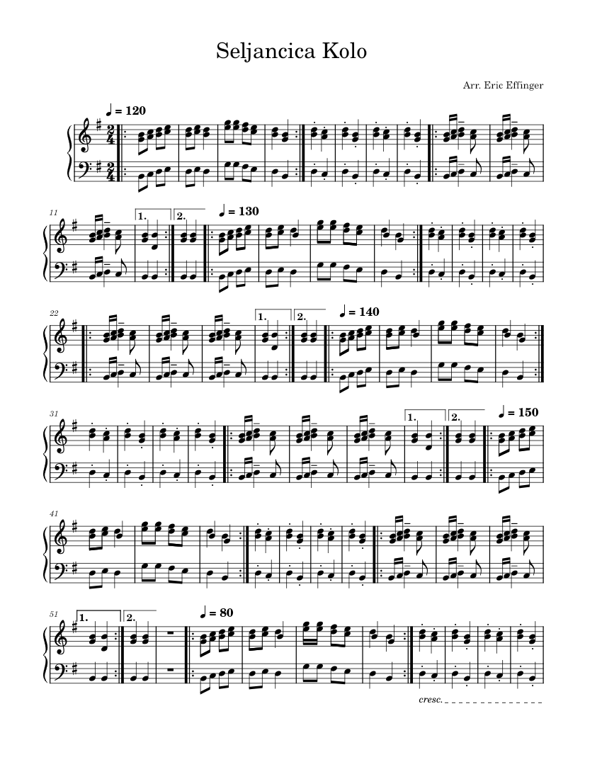 Seljancica Kolo Sheet music for Accordion (Solo) | Musescore.com