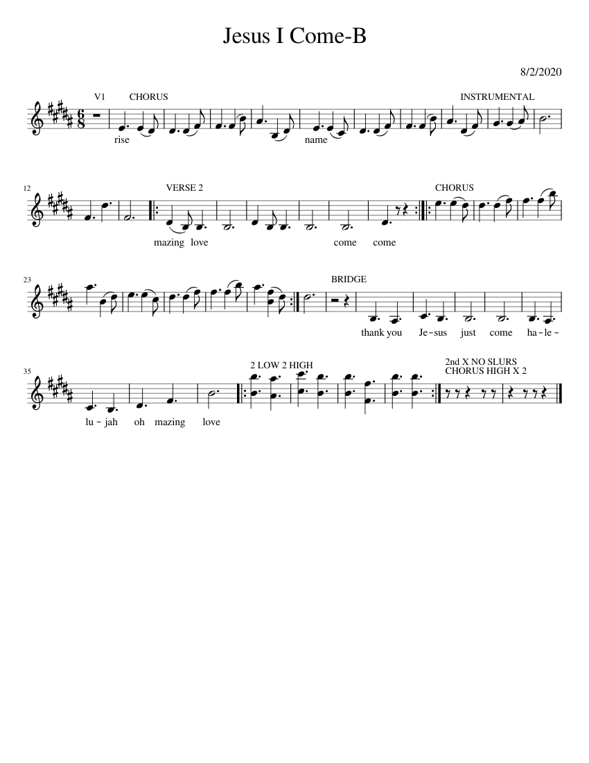 Jesus I Come-B Sheet music for Piano (Solo) Easy | Musescore.com