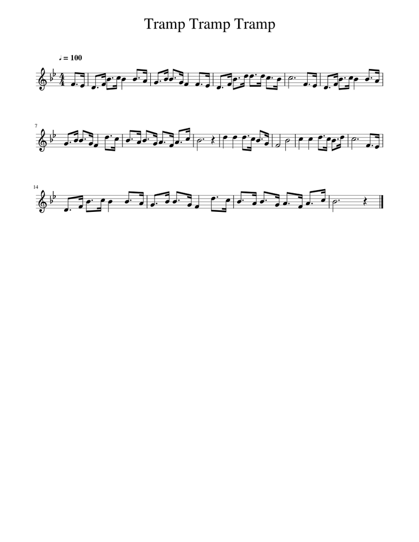 Tramp Tramp Tramp Sheet Music for Trumpet in b-flat (Solo) | MuseScore.com