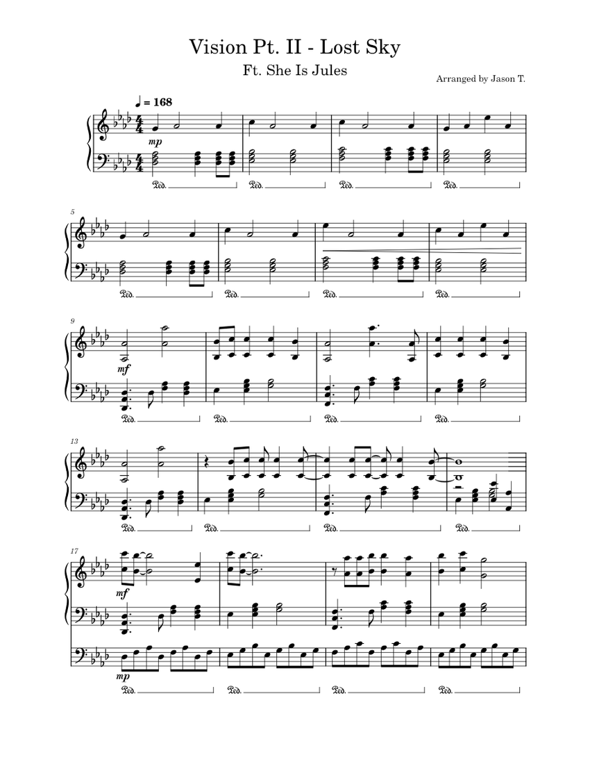 Vision Pt. II – Lost Sky Sheet Music for Piano (Solo) | MuseScore.com