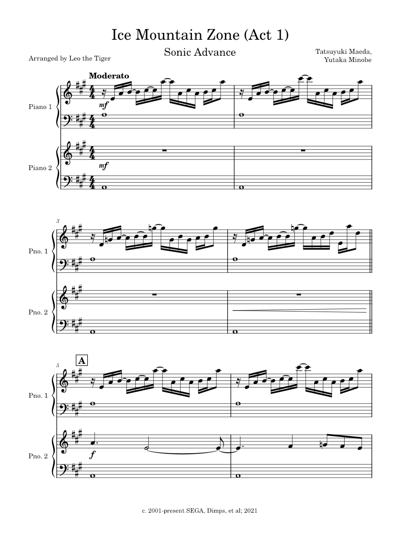 Ice Mountain Zone (Act 1) from Sonic Advance – Tatsuyuki Maeda, Yutaka ...