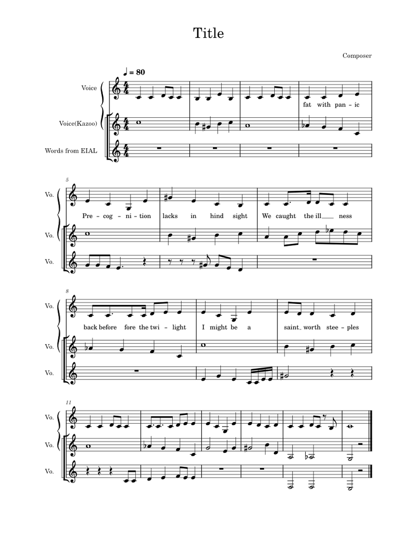 Compound Fracture Acapella Sheet music for Piano, Vocals (Mixed Trio ...