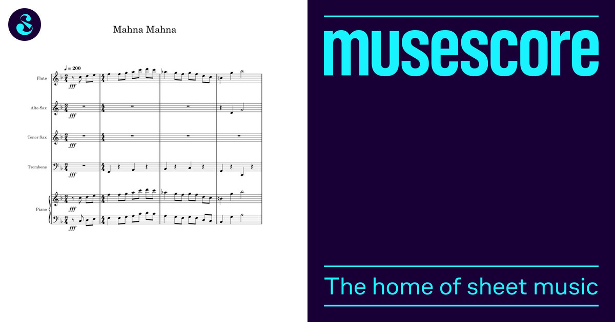 Mahna Mahna Sheet music for Piano, Trombone, Flute, Saxophone alto ...