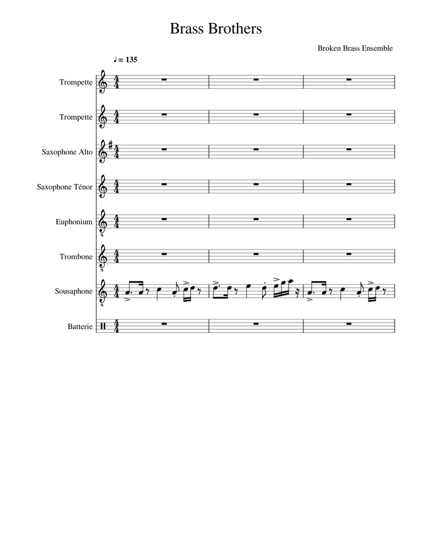 Brass Brothers (Broken Brass Ensemble) Sheet music for Trombone ...