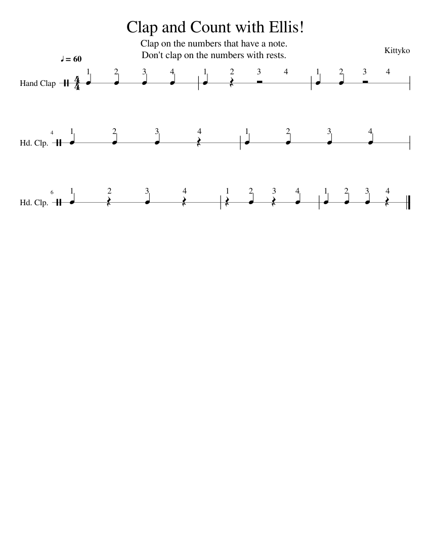 Clap and Count with Ellis Sheet music for Hand clap (Solo) | Musescore.com