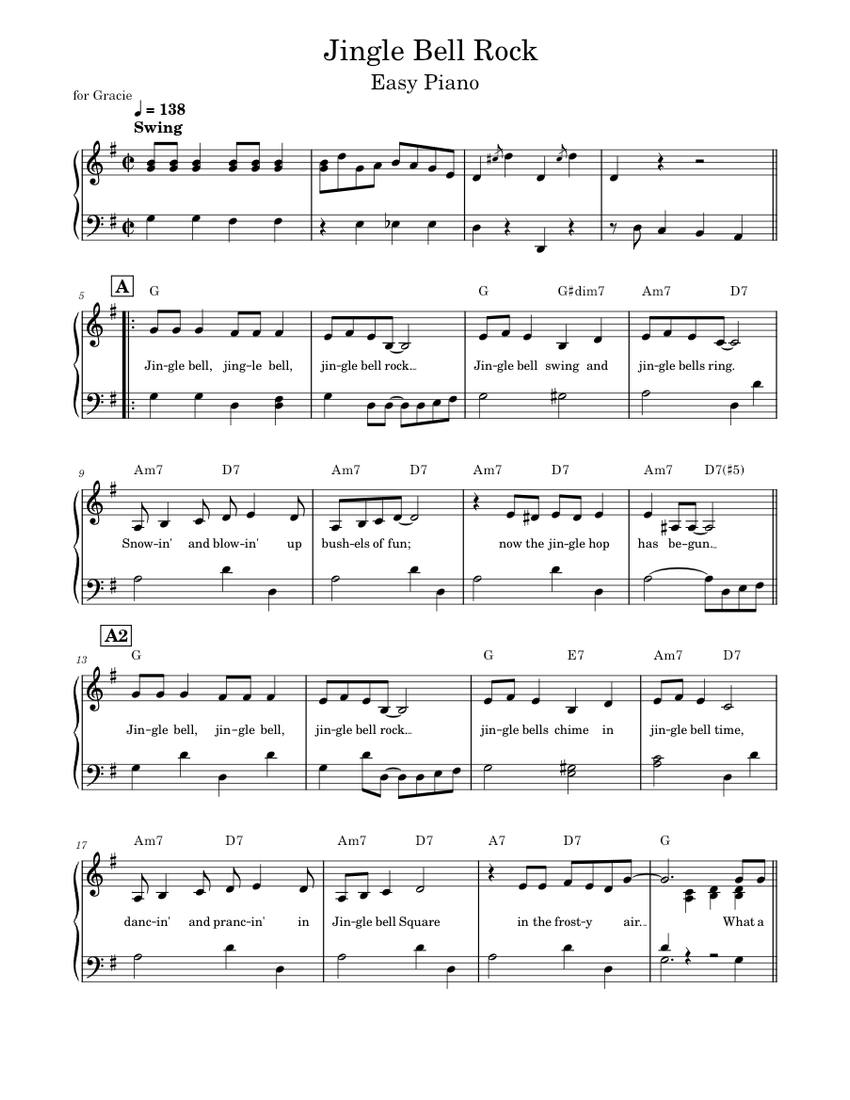 Jingle Bell Rock – Misc Christmas Sheet Music with Chords for Piano ...