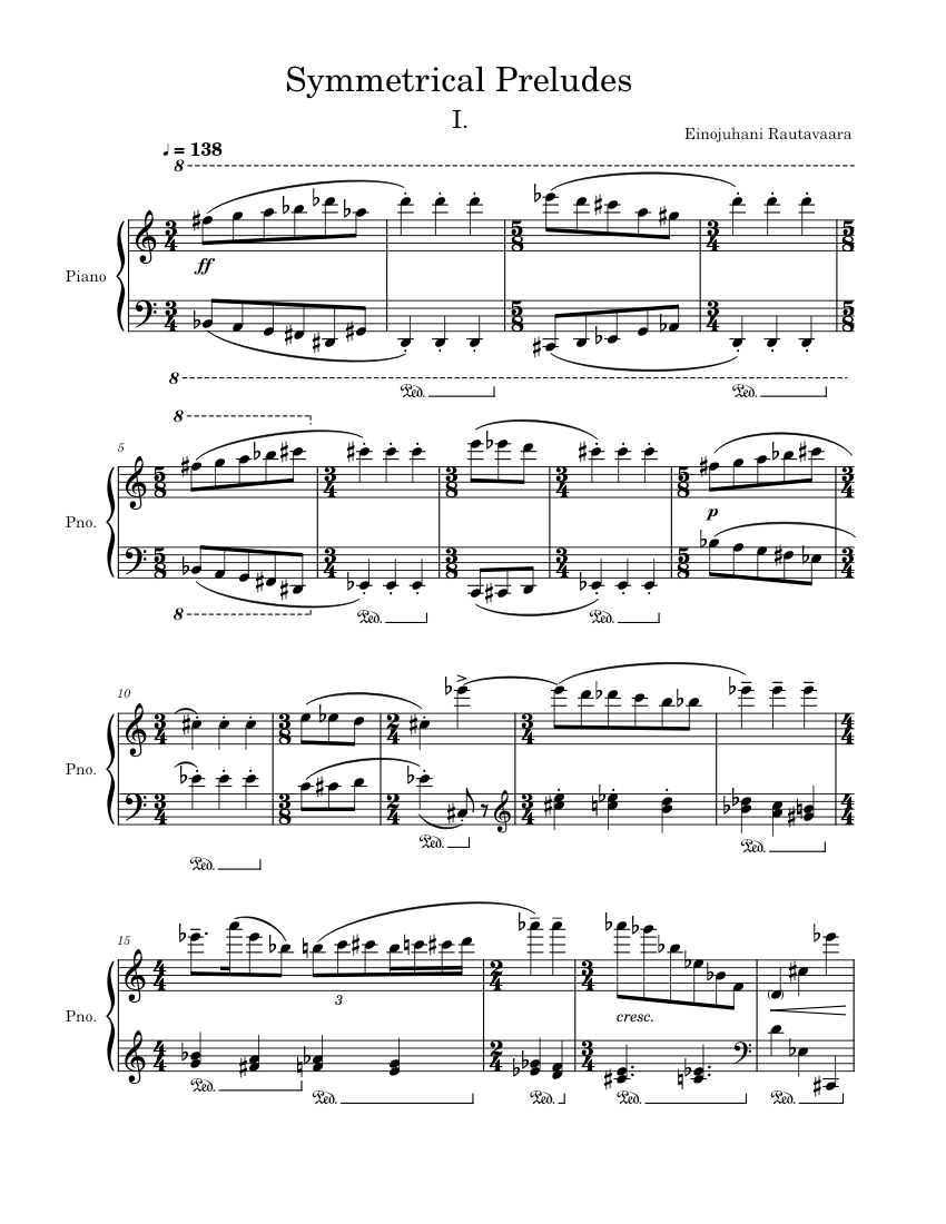 Symmetrical Preludes – Einojuhani Rautavaara Symmetrical Preludes (I ...