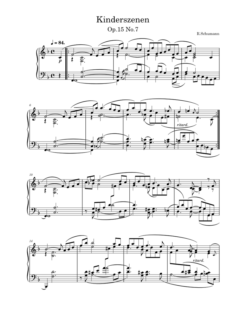 Kinderszenen, Op.15 – Robert Schumann Sheet music for Piano (Solo ...