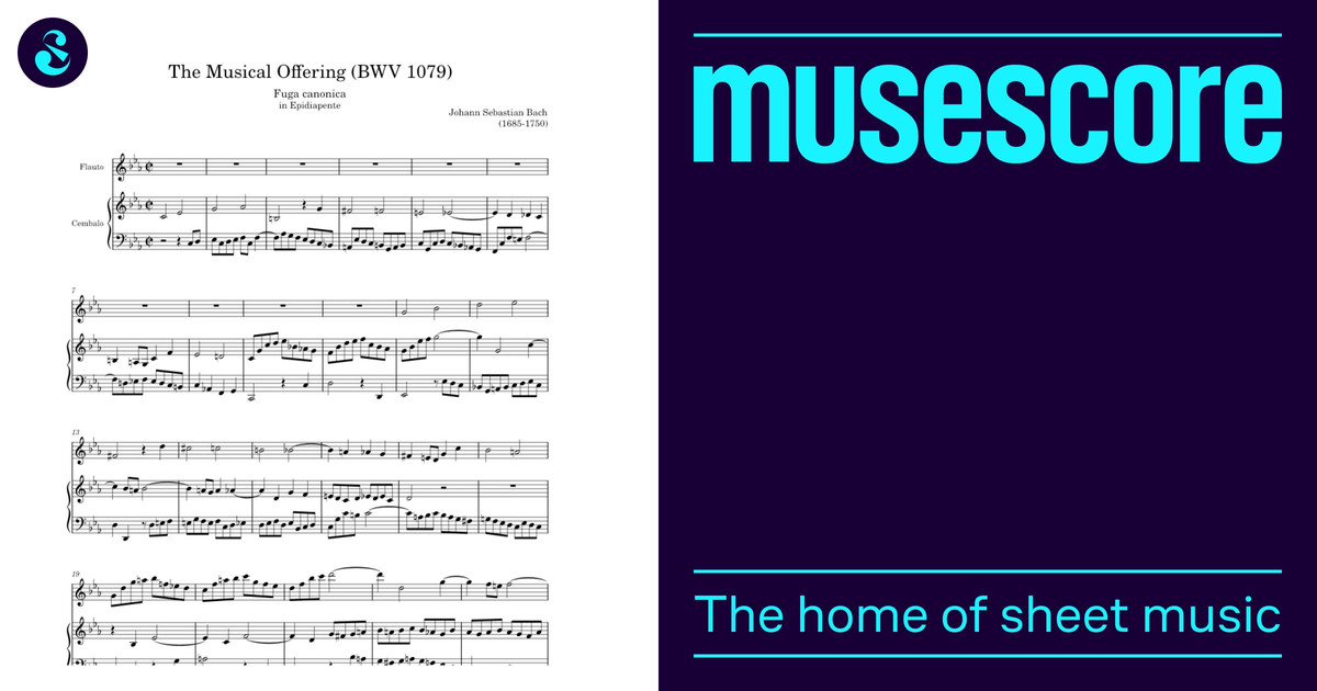The Musical Offering (BWV 1079): Fuga canonica in Epidiapente Sheet ...