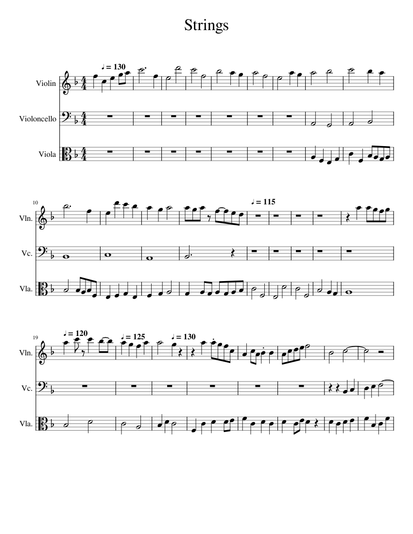 Strings (wip) Sheet music for Violin, Viola, Cello (String Orchestra ...
