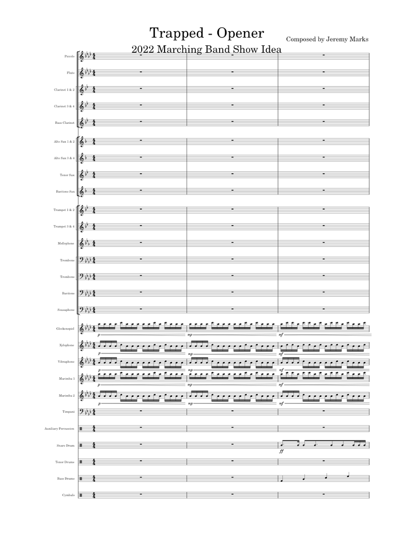 Trapped - Opener Sheet music for Trombone, Flute piccolo, Flute ...