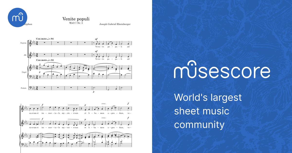 Venite populi Sheet music for Organ, Synthesizer (Mixed Quartet ...