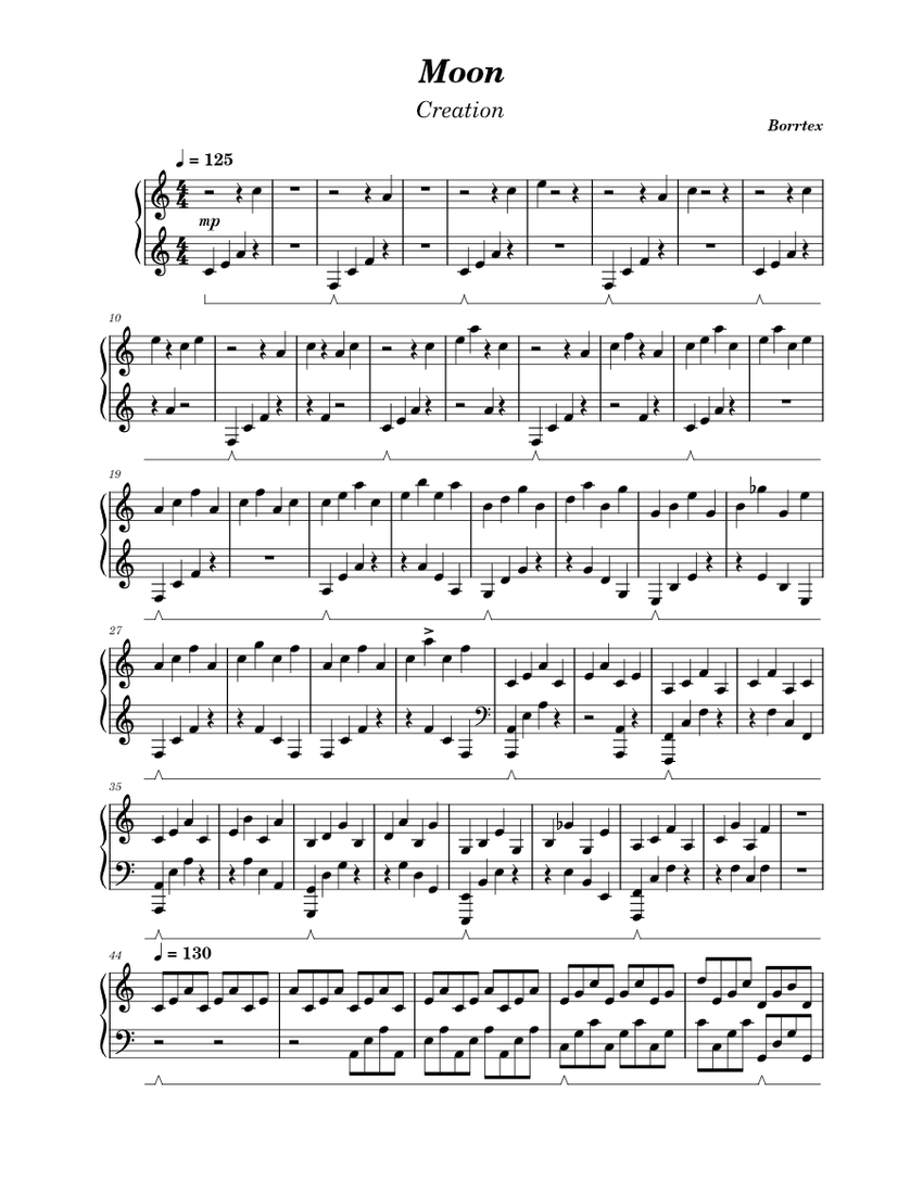 Moon – Borrtex Sheet music for Piano (Solo) Easy | Musescore.com