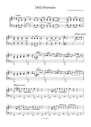 Tchaikovsky - 1812 Overture (Piano Version) Sheet Music for Piano (Solo ...