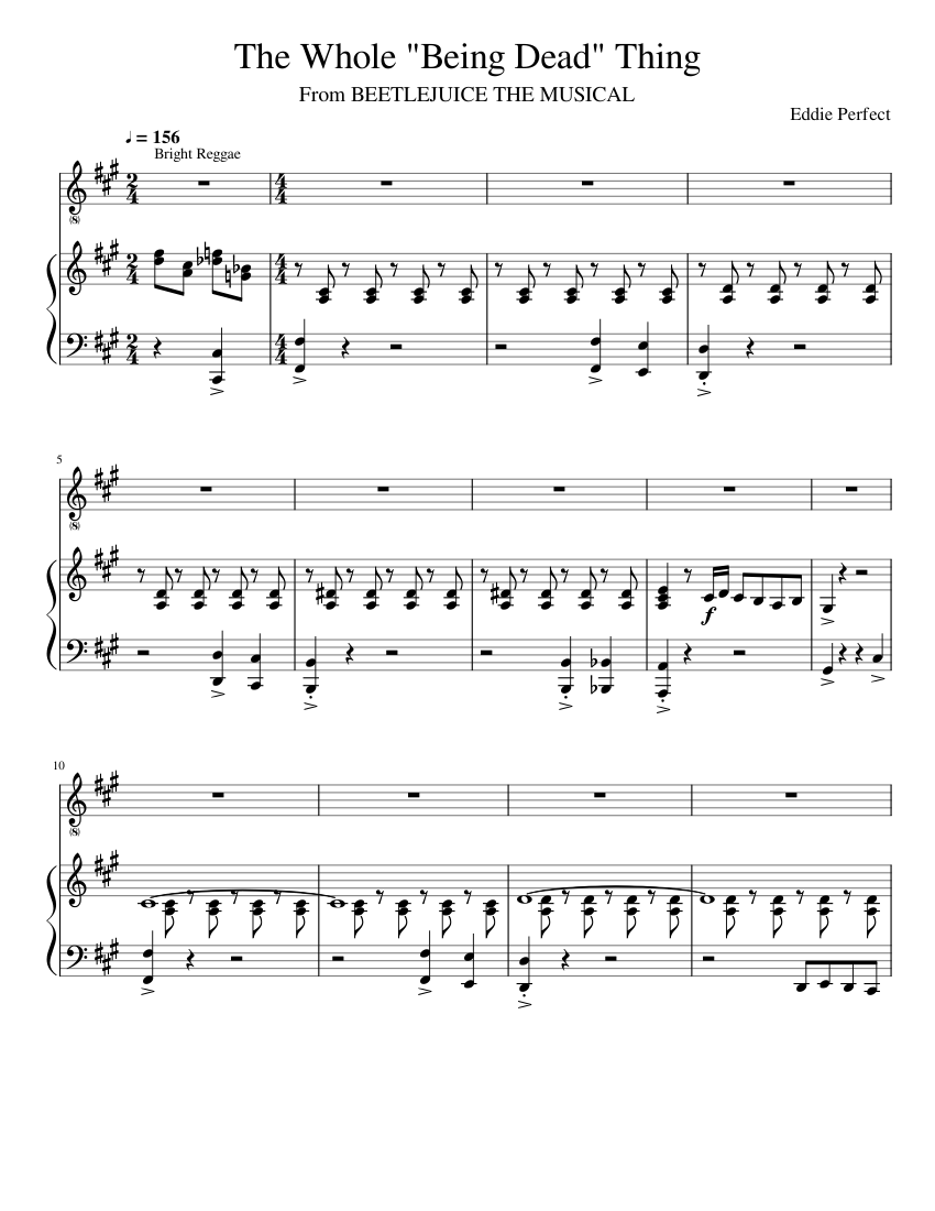 The Whole "Being Dead" Thing Sheet Music for Piano, Vocals (Piano-Voice ...
