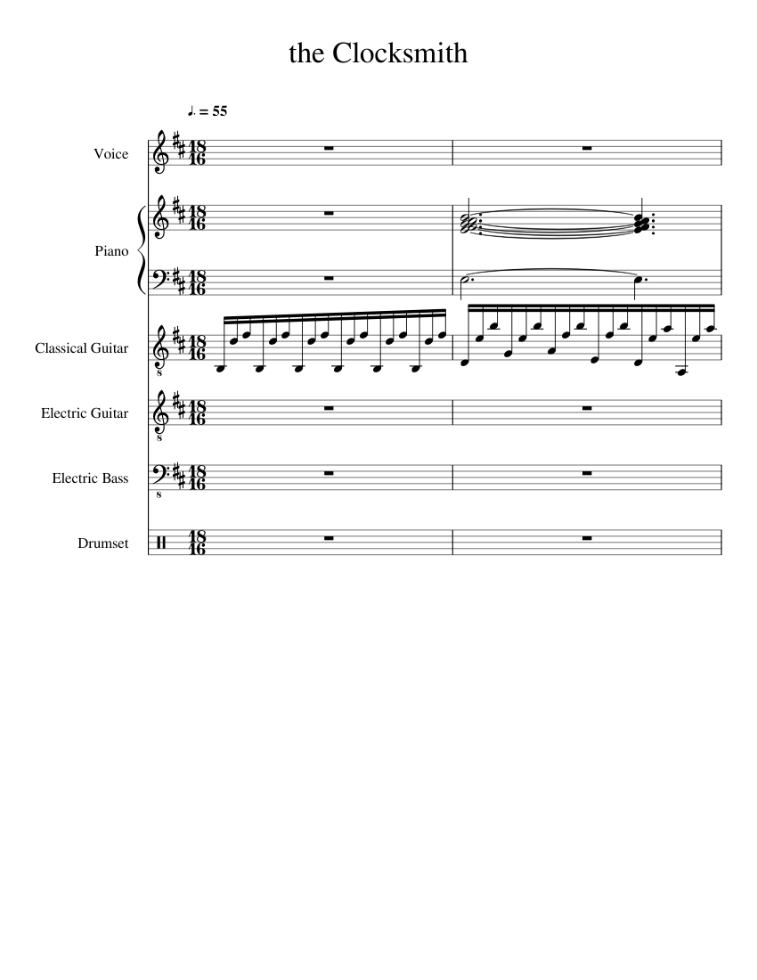 The Clockwork Dancer Sheet music for Piano, Vocals, Guitar, Bass guitar ...