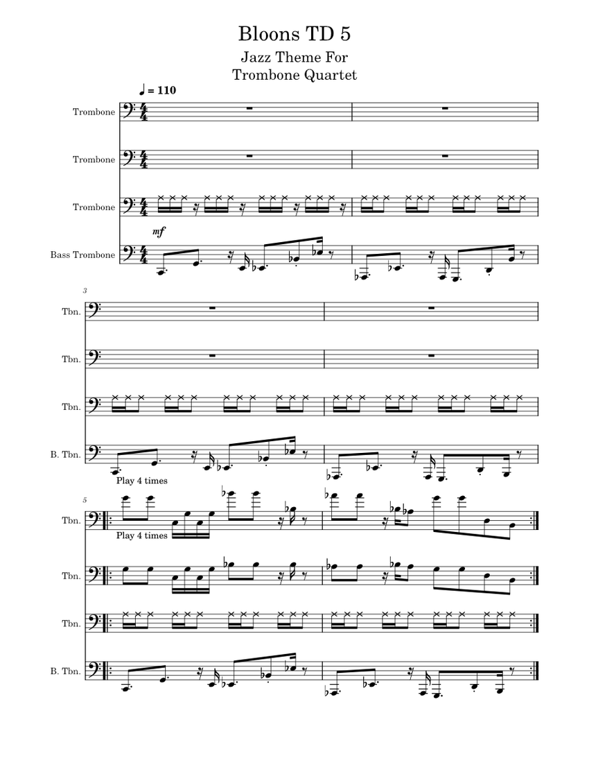 jazz trombone quartet