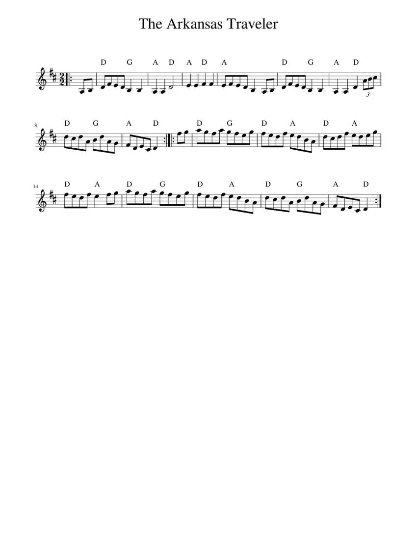 The Arkansas Traveler Sheet music for Piano (Solo) Easy | Musescore.com