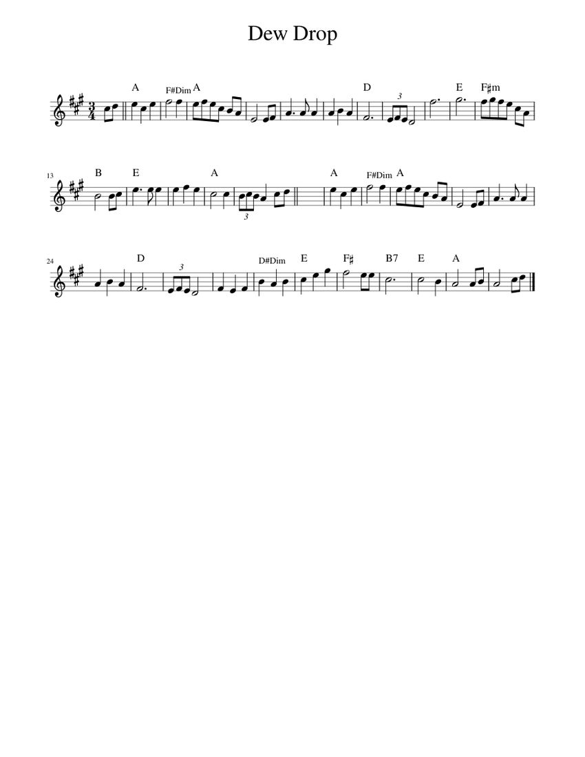 Dew Drop Sheet music for Piano (Solo) Easy | Musescore.com
