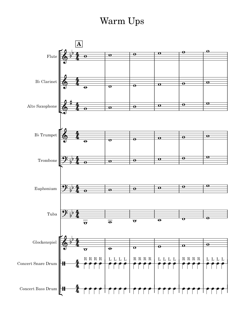 Elementary Beginning Warm Ups Sheet music for Trombone, Euphonium, Tuba ...