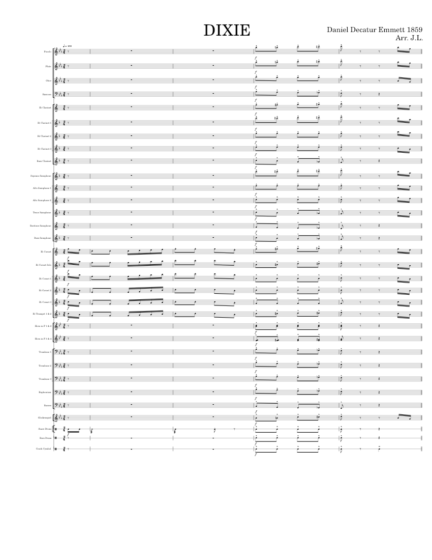 DIXIE Sheet Music for Trombone, Cornet, Euphonium, Tuba & more ...