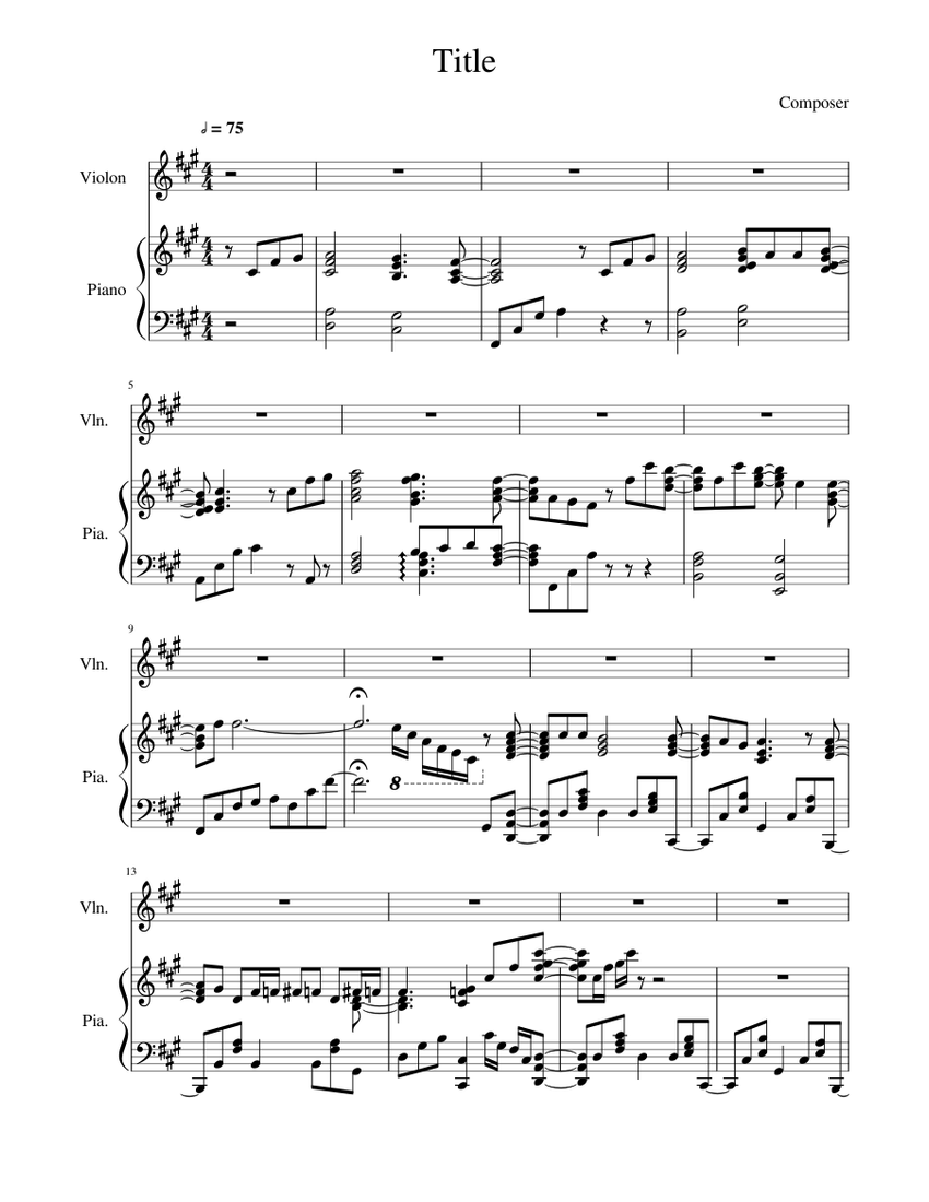 blue bird piano solo Sheet music for Piano, Violin (Solo) | Musescore.com