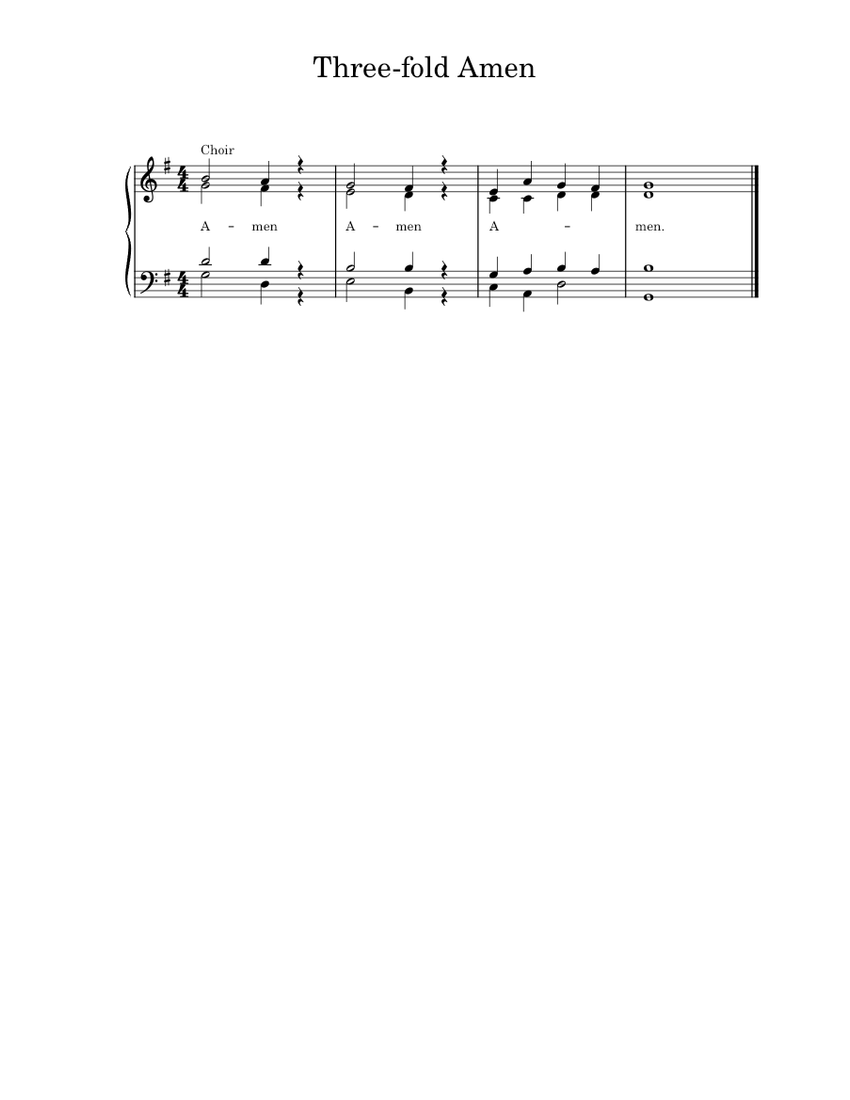 Three-fold Amen – Anonymous - piano tutorial