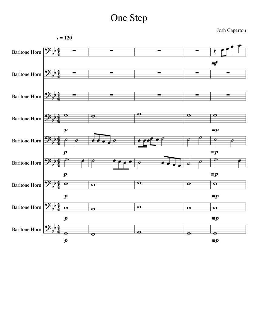 One Step Sheet music for Baritone horn (Brass Ensemble) | Musescore.com